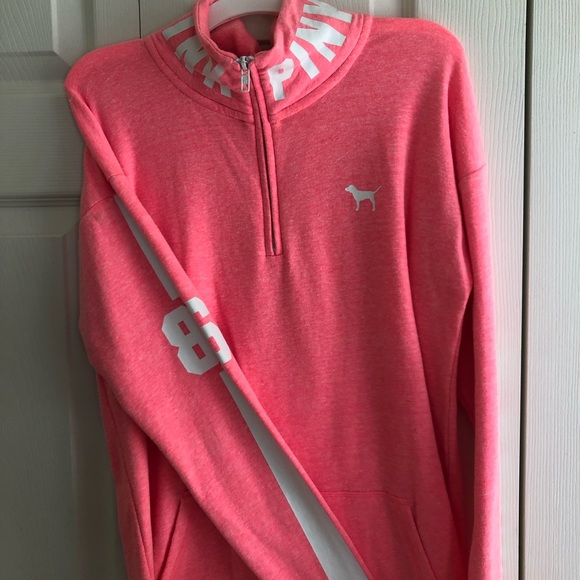 PINK Victoria's Secret | Tops | Vintage Victorias Secret Pink Half Zip ...